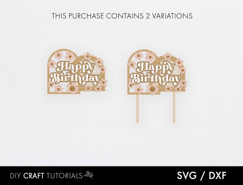 Hippie Birthday Cake Topper SVG: Layered Flower Design - Etsy