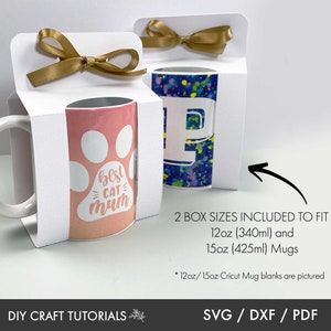 12oz and 15oz MUG BOX SVG, Mug Press Svg, Mug Holder Svg, Gift Box Svg ...