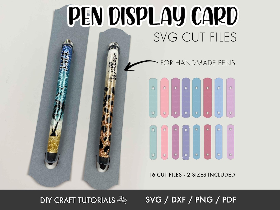Pen Display Card Svg, Glitter Pen Svg, Epoxy Pen Display Card Svg ...