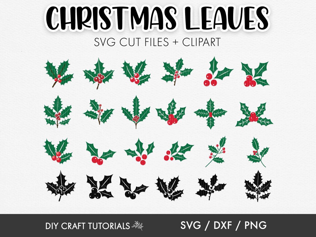 Holly SVG Bundle, Christmas Holly Svg, Holly Berry Svg, Christmas Svg ...