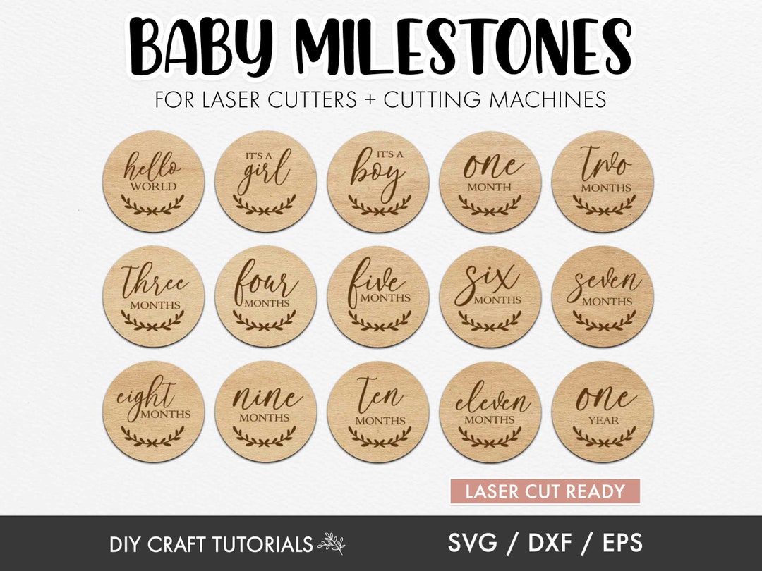 Baby Milestone Discs SVG: Laser Cut Files - Etsy