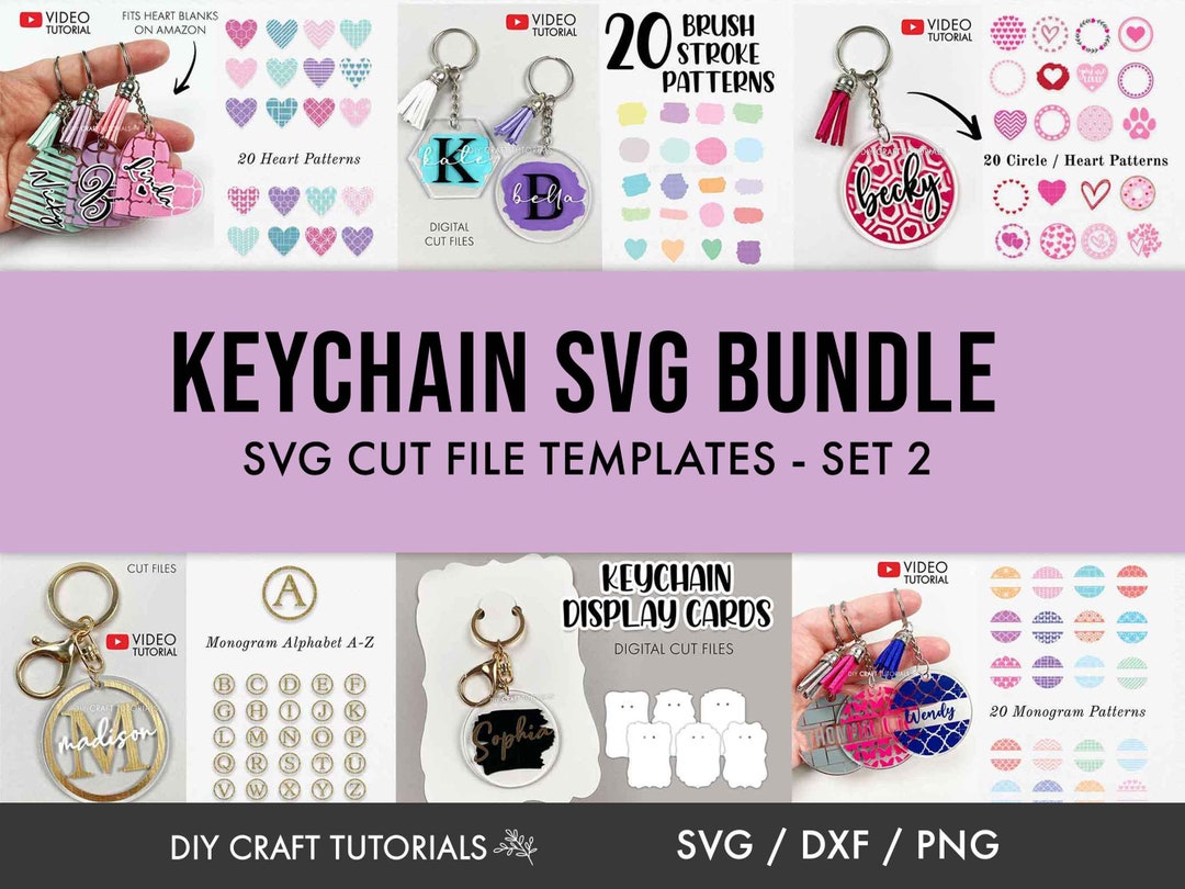 Keychain SVG Bundle, Keychain Pattern SVG, Keychain Svg, Acrylic ...