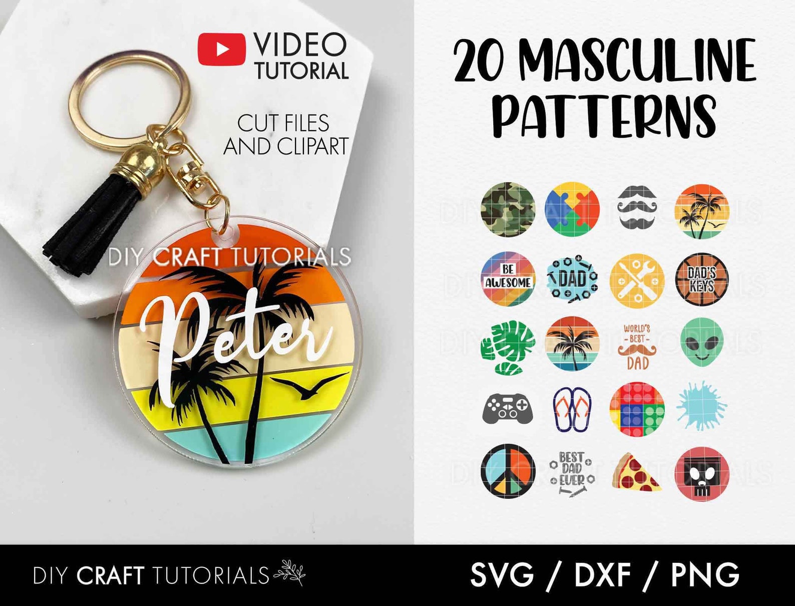 Keychain SVG Bundle Keychain Pattern SVG Bundle Keychain - Etsy