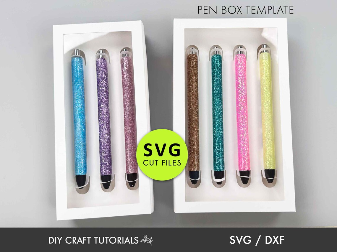 Pen Box SVG Bundle, Epoxy Pen Box Template, Epoxy Pen Display Card, Pen ...