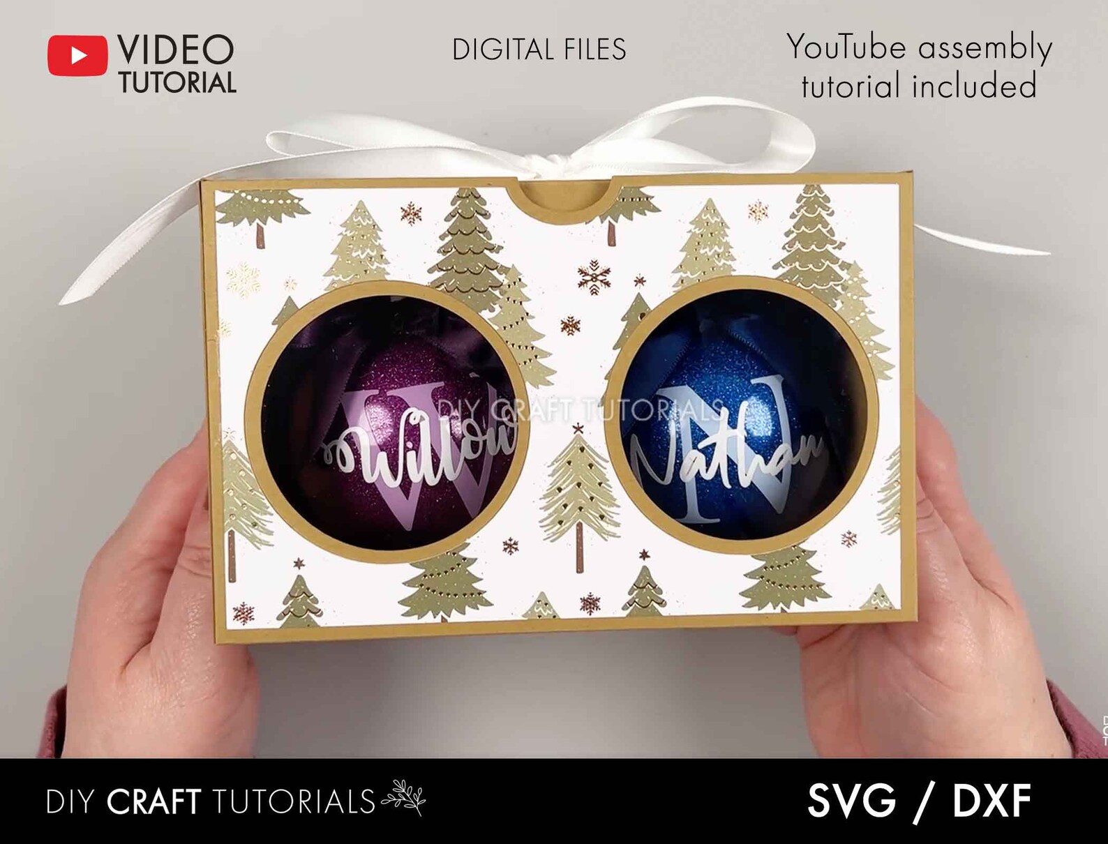 Double Ornament Box SVG, Ornament Box Template, Christmas Ornament Gift ...