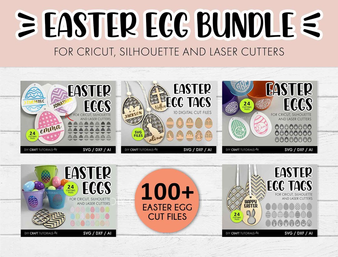 Easter Egg SVG Bundle: Laser Cut Files for Cricut, Glowforge - Etsy