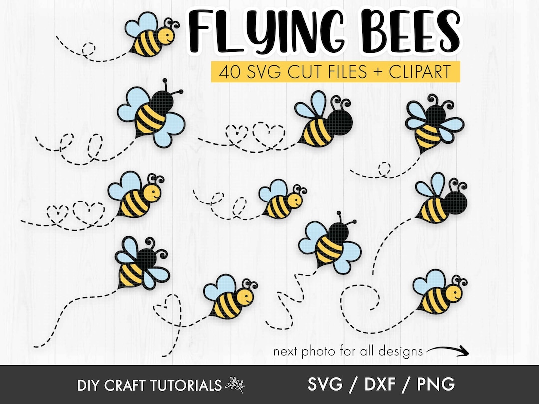 BEE SVG Bundle, Bumble bee svg, Cute Bee SVG, Honey Bee svg, flying bee ...