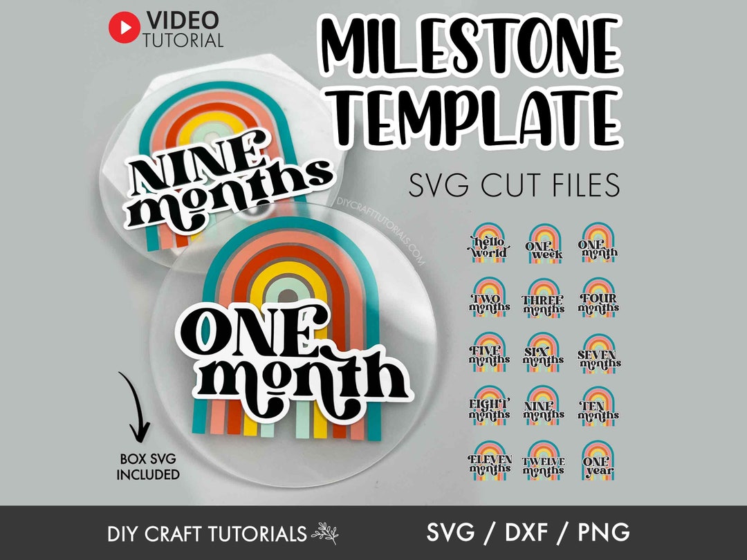 Baby Milestone SVG, Rainbow Milestone Svg, Milestone Discs Svg, Acrylic ...