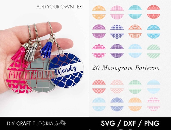 Keychain Monogram SVG Split Monogram Svg Circle Patterns | Etsy