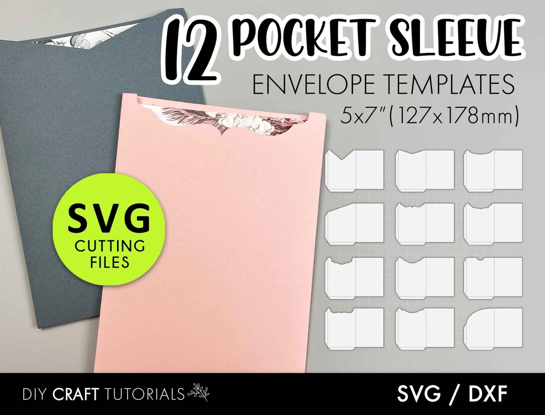 5x7 Pocket Sleeve Envelope Templates for Cricut, Silhouette and Cutting ...