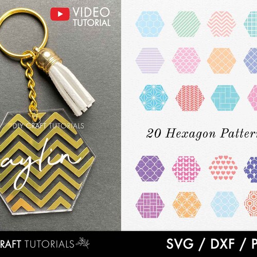 Hexagon Keyring Patterns Svg Hexagon Pattern Svg Keychain - Etsy