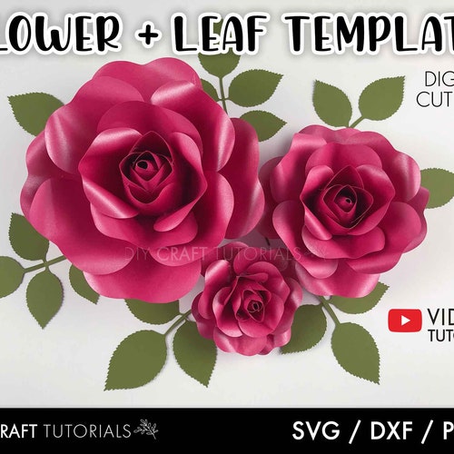 Set of 3 Paper Rose Templates Paper Flower Svg 3D Paper - Etsy