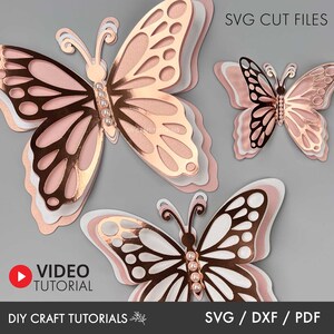 3D Butterfly SVG: Layered Paper Butterfly Template Cut Files - Etsy