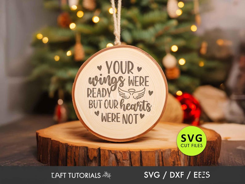 Memorial Ornament SVG Bundle: Angel Wing Laser Cut File - Etsy