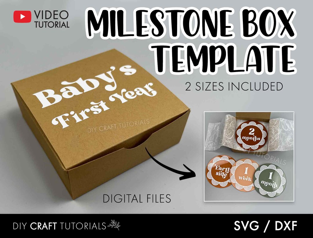 Milestone Box Template, Milestone Box SVG, Milestone Discs Svg, Baby ...