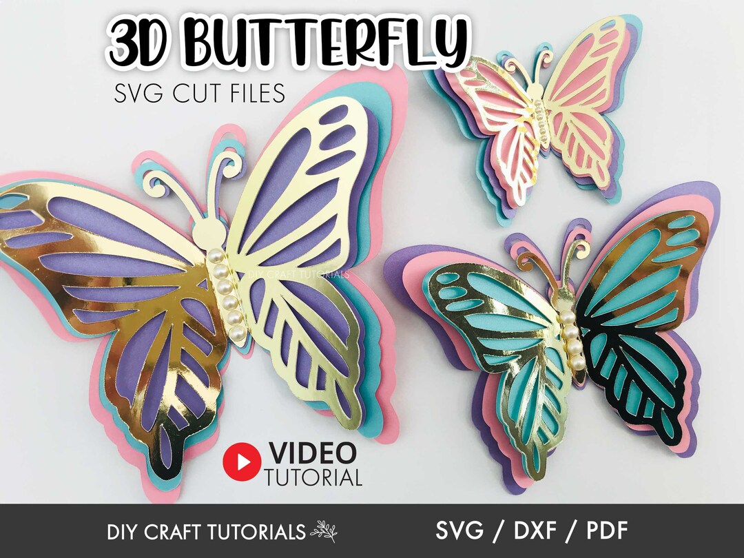 Butterfly SVG, Layered Butterfly Svg, Butterflies Svg, 3D Butterfly Svg ...