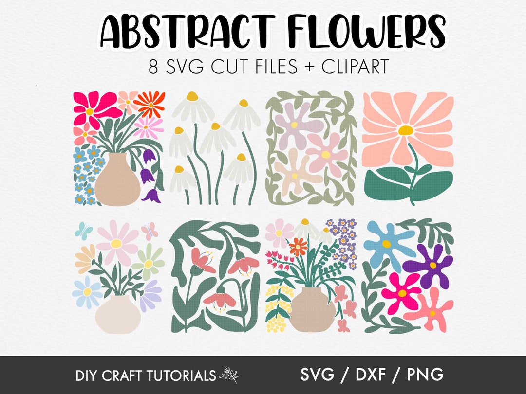 Abstract Flower Svg, Groovy Flower Svg, Boho Flower Svg, Retro Flower ...