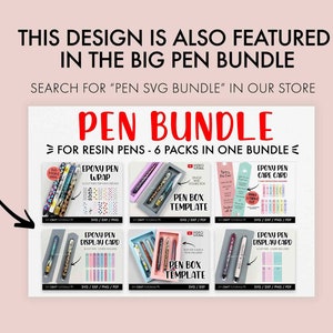 Pen Display Card Svg, Glitter Pen Svg, Epoxy Pen Display Card Svg ...