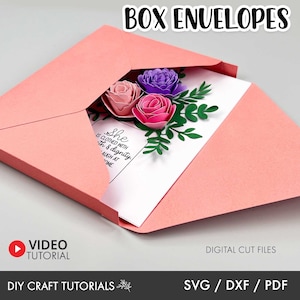 Box Envelope SVG Templates - 5 Sizes, 3d Envelope Box, Envelope Box ...