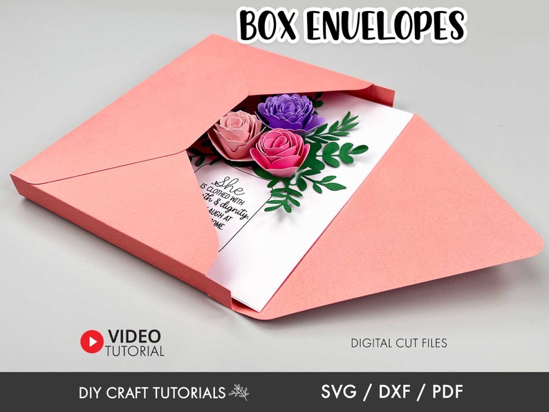 Box Envelope SVG Templates - 5 Sizes, 3d Envelope Box, Envelope Box ...