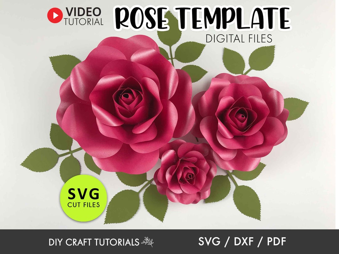 Paper Rose Svg, Rose Template, Paper Flower Svg, 3D Paper Flowers Svg ...