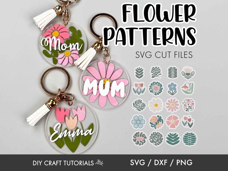 Abstract Flower Svg, Flower Svg, Flower Keychain Svg, Keychain Pattern ...