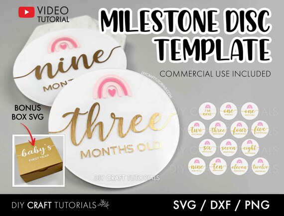 Milestone Discs Svg Baby Milestone SVG Baby Svg Monthly | Etsy UK