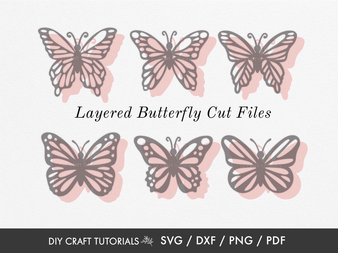 Layered Butterfly SVG Bundle: Lace Cut Files - Etsy