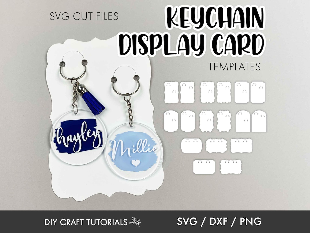 Keychain Display Card SVG Template: 4x6 Packaging Cut Files - Etsy