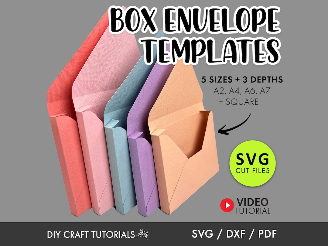 Box Envelope SVG Templates - 5 Sizes, 3d Envelope Box, Envelope Box ...