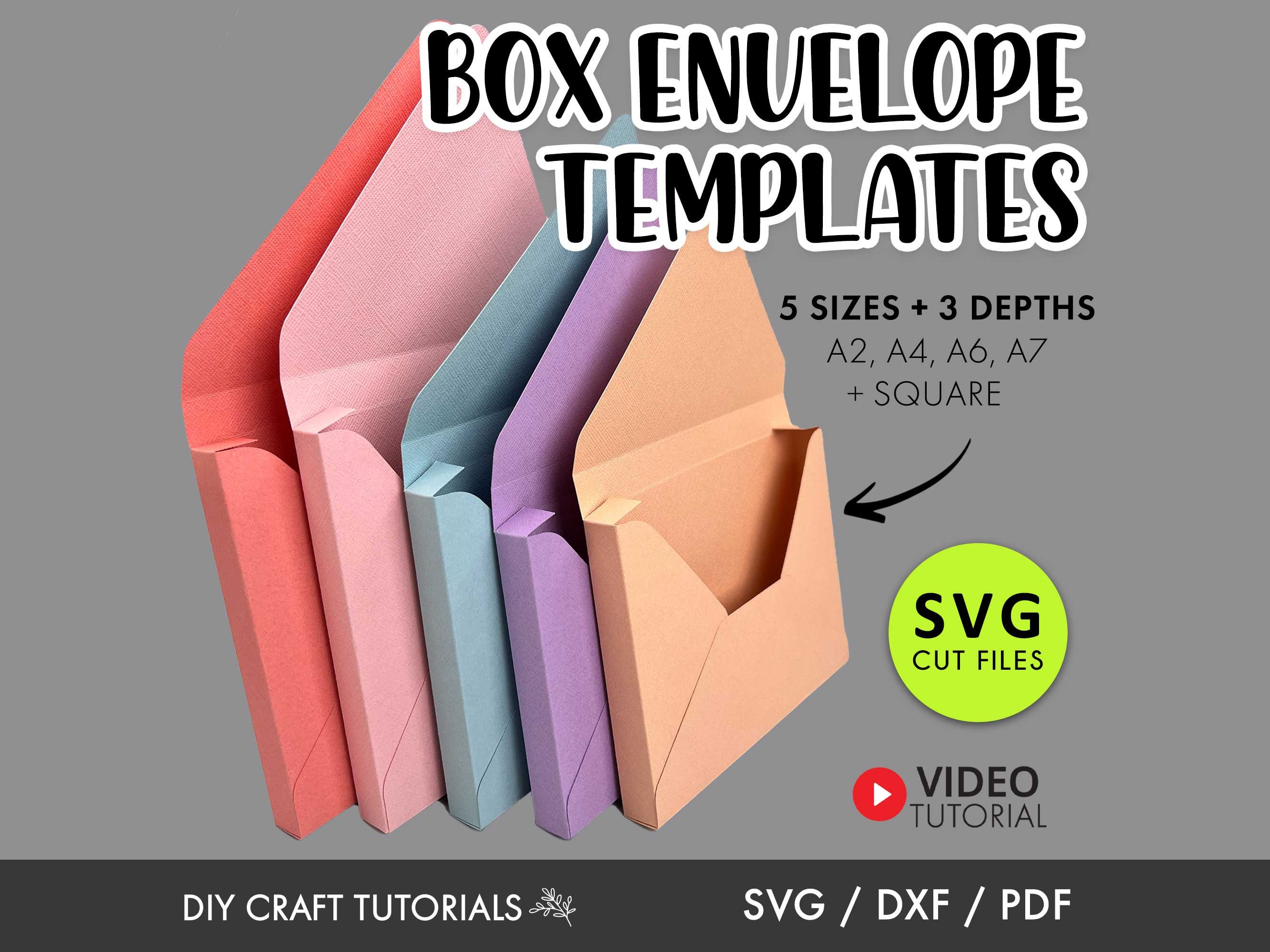 Box Envelope SVG Templates - 5 Sizes, 3d Envelope Box, Envelope Box ...
