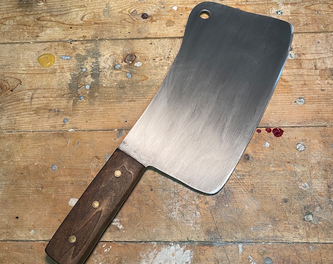16 Inch Realistic Meat Cleaver Prop Replica Real Wood and Aluminum Made ...