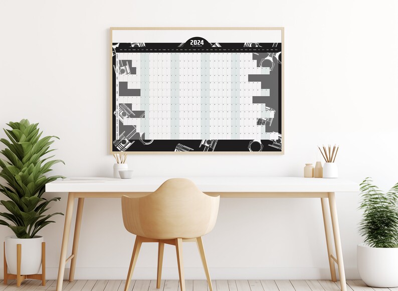 2024 Large Wall Planner Printable Horizontal Wall Planner - Etsy