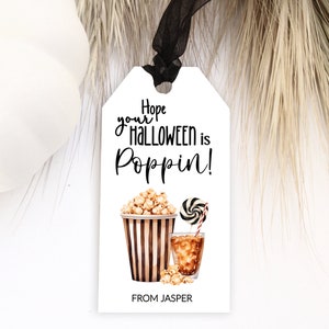 HALLOWEEN GIFT TAG | Editable Gift Tag | Printable Gift Tag | Popcorn ...