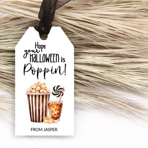 HALLOWEEN GIFT TAG Editable Gift Tag Printable Gift Tag Popcorn Favor ...