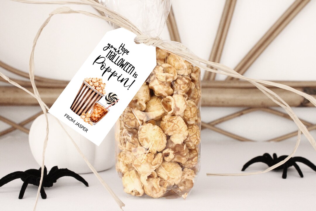 HALLOWEEN GIFT TAG Editable Gift Tag Printable Gift Tag Popcorn Favor ...