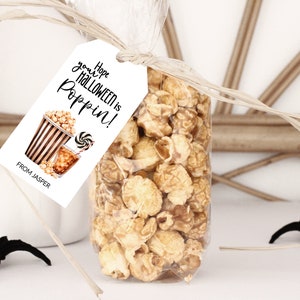 HALLOWEEN GIFT TAG Editable Gift Tag Printable Gift Tag Popcorn Favor ...