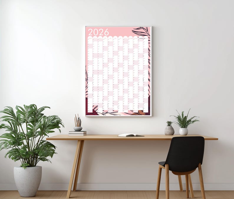 2026 Large Scandi Fun Vertical Wall Planner, Printable A1 (digital PDF ...