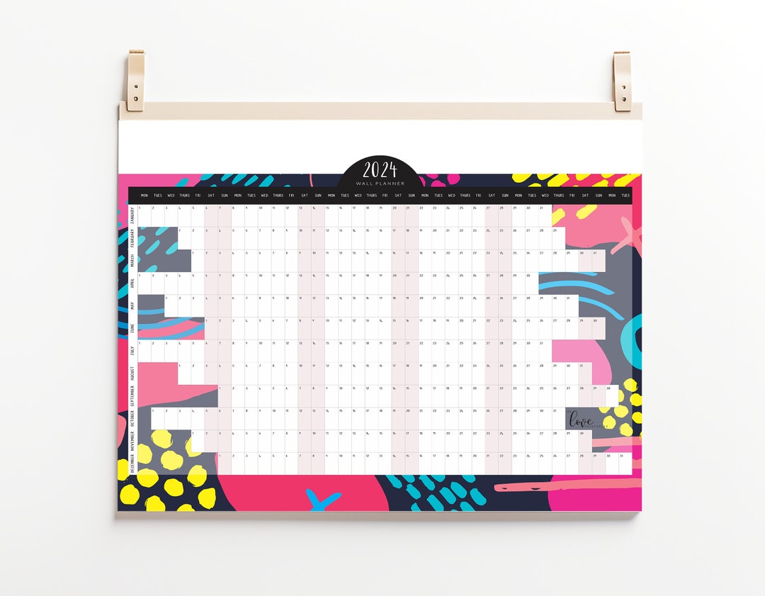 2024 Large Wall Planner Printable Horizontal Wall Planner - Etsy