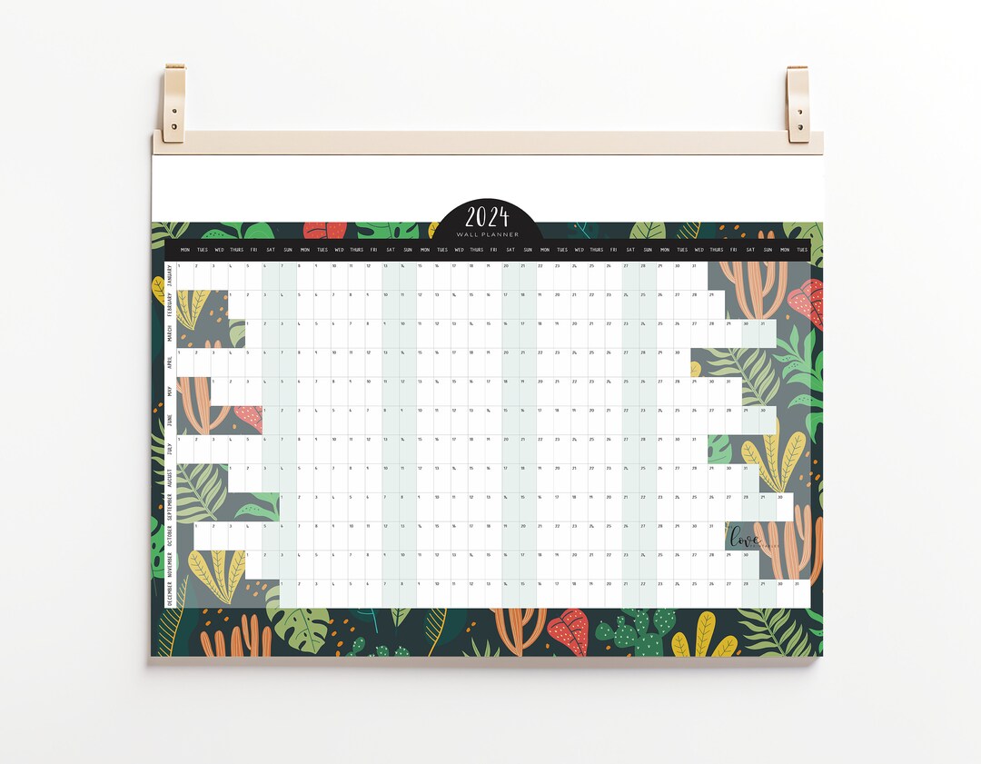 2024 Large Wall Planner Printable Horizontal Wall Planner - Etsy