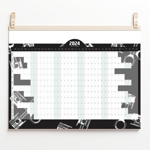 2024 Large Wall Planner Printable Horizontal Wall Planner - Etsy