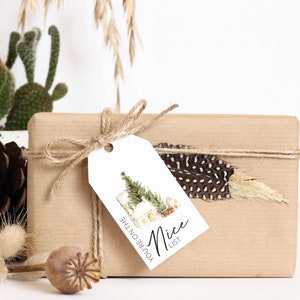 CHRISTMAS GIFT TAG Printable Christmas Gift Tag Boho Christmas Holiday ...