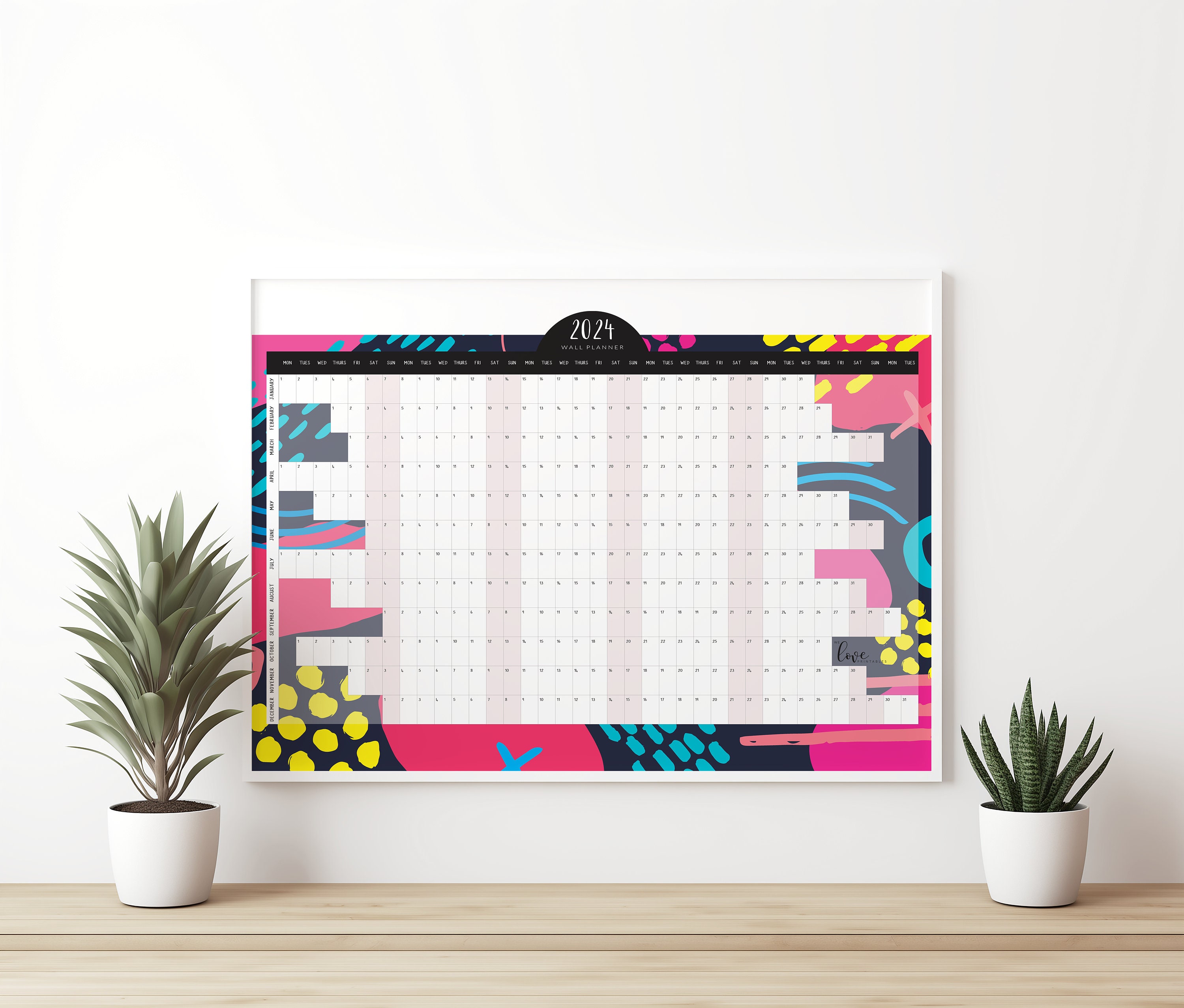 2024 Large Wall Planner Printable Horizontal Wall Planner - Etsy