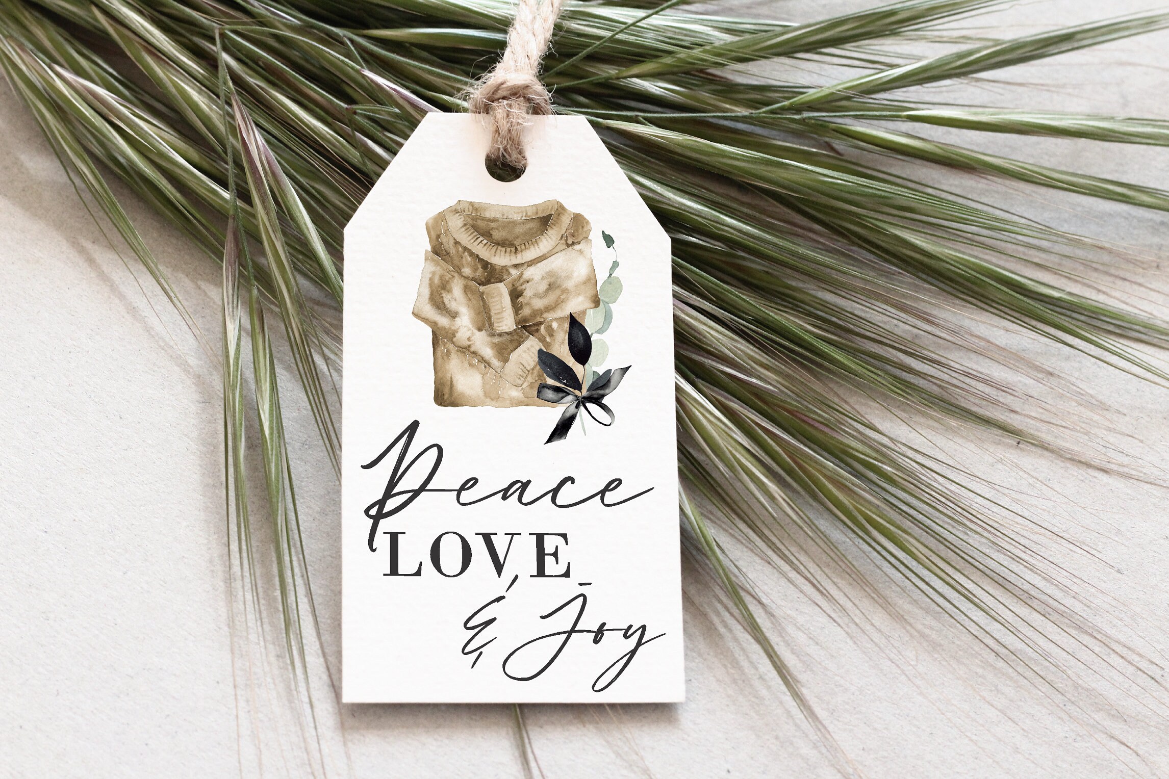 CHRISTMAS GIFT TAG Printable Christmas Gift Tag Boho - Etsy