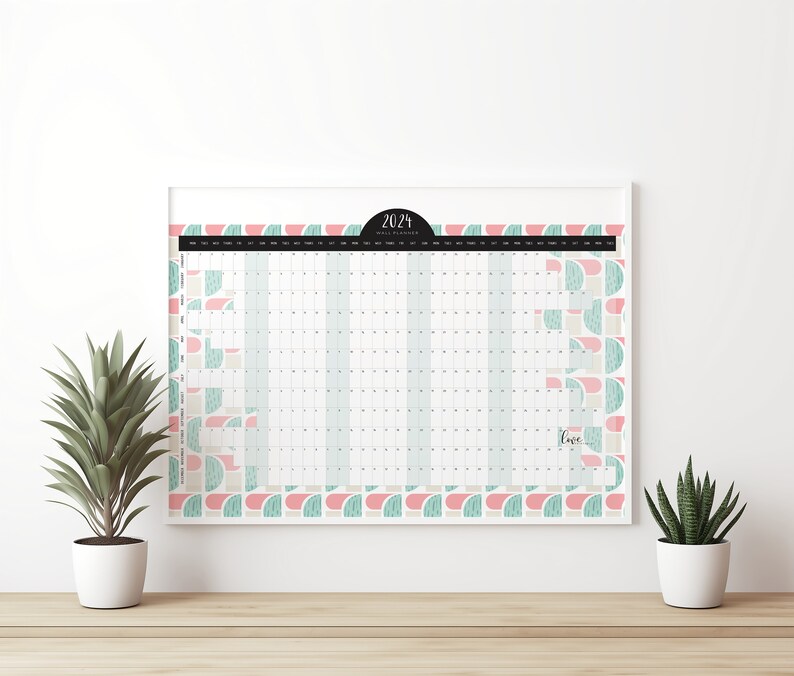 2024 Large Wall Planner Printable Horizontal Wall Planner - Etsy