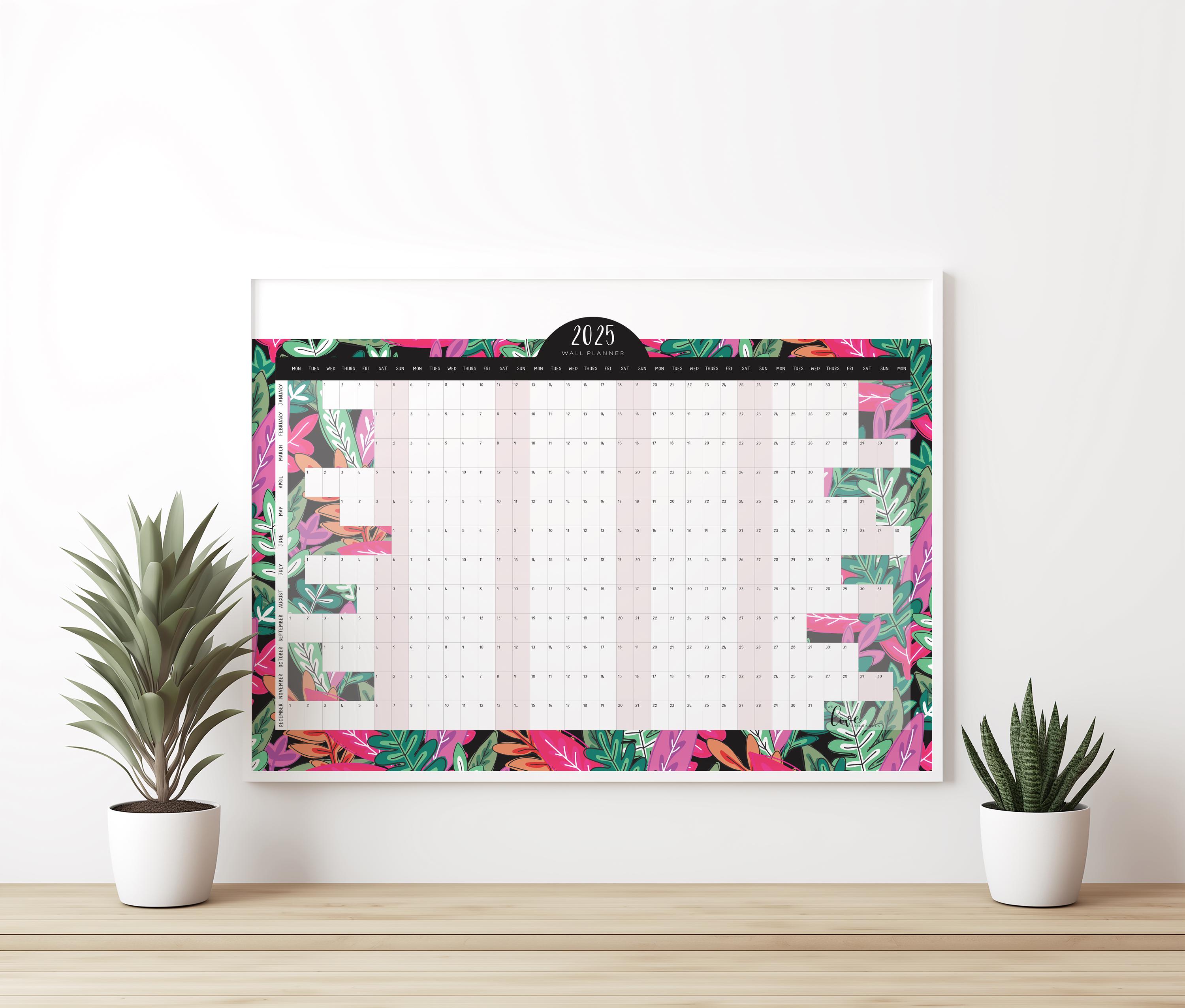 2025 Large Wall Planner Printable, Horizontal Wall Planner Printable ...