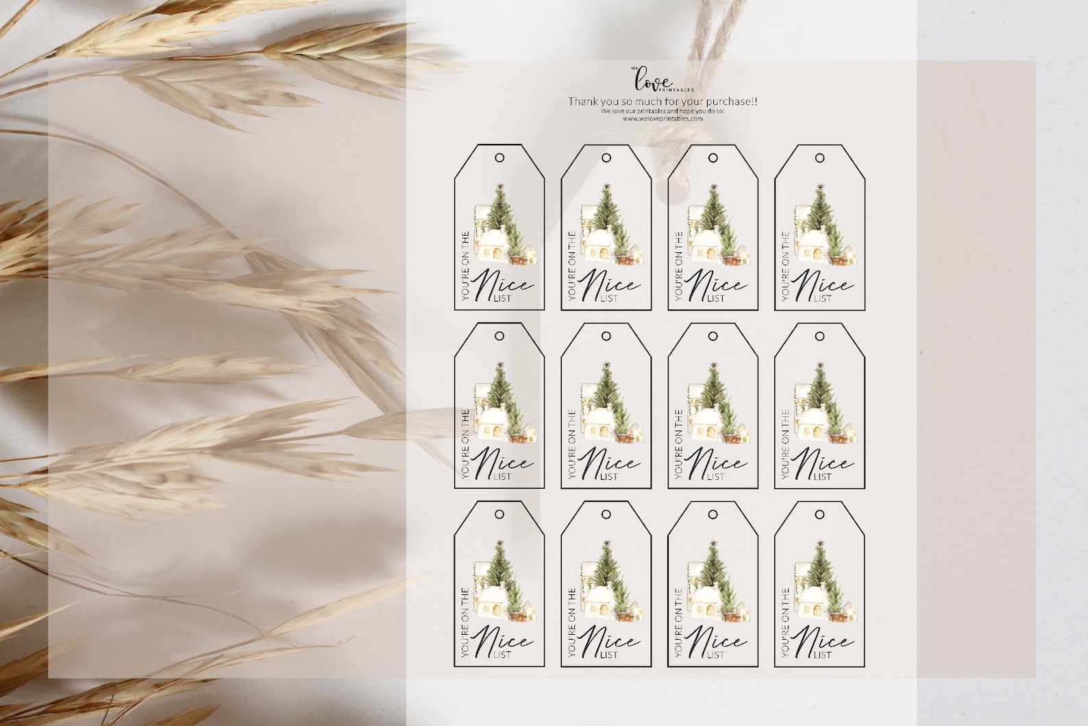 CHRISTMAS GIFT TAG Printable Christmas Gift Tag Boho Christmas Holiday ...