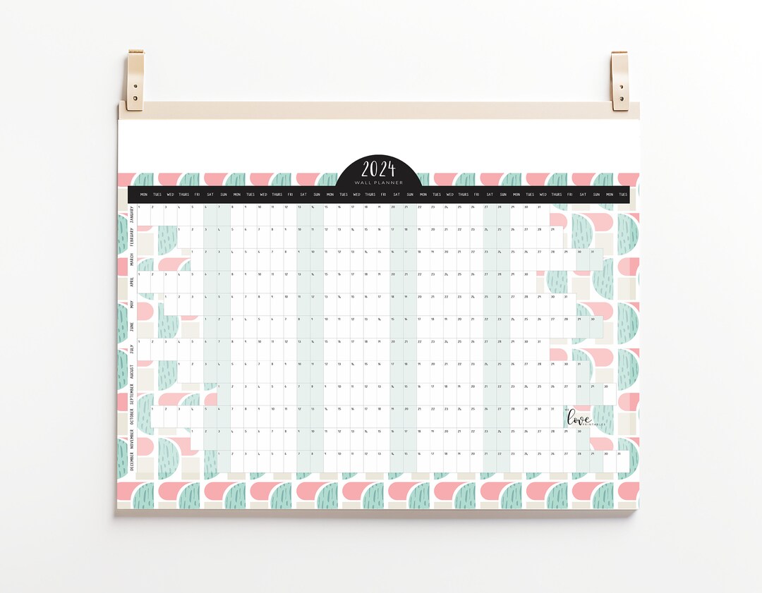 2024 Large Wall Planner Printable Horizontal Wall Planner - Etsy