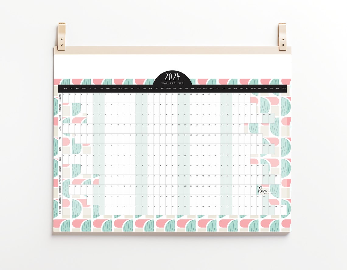 2024 Large Wall Planner Printable Horizontal Wall Planner - Etsy