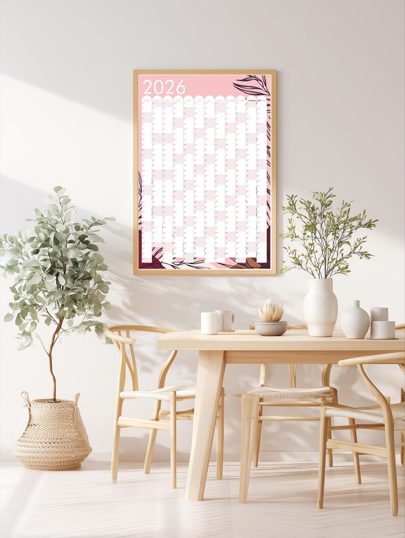 2026 Large Scandi Fun Vertical Wall Planner, Printable A1 (digital PDF ...